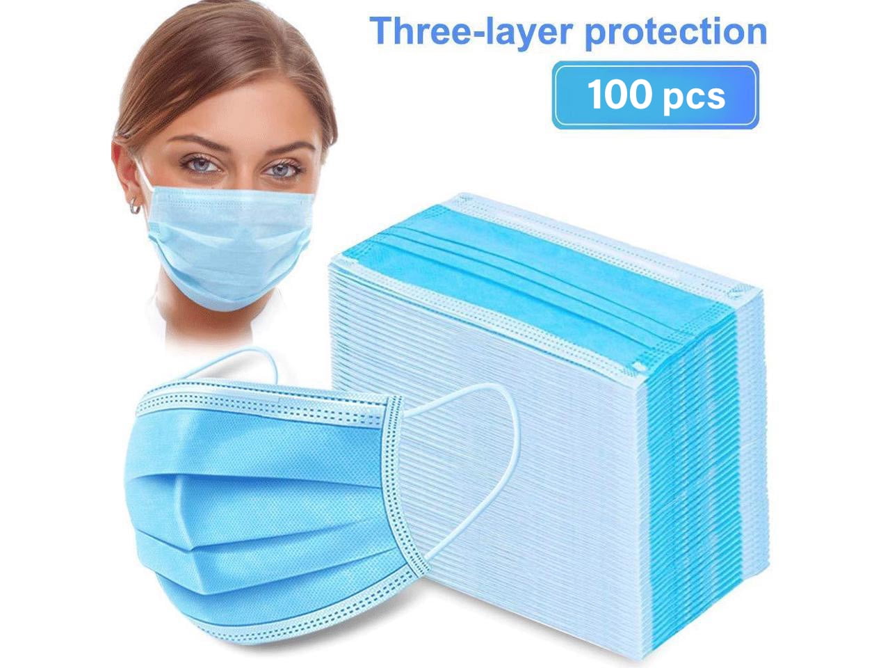 Face-Mask 3-Ply Ear Loop Masks 100 PCS - Walmart.com