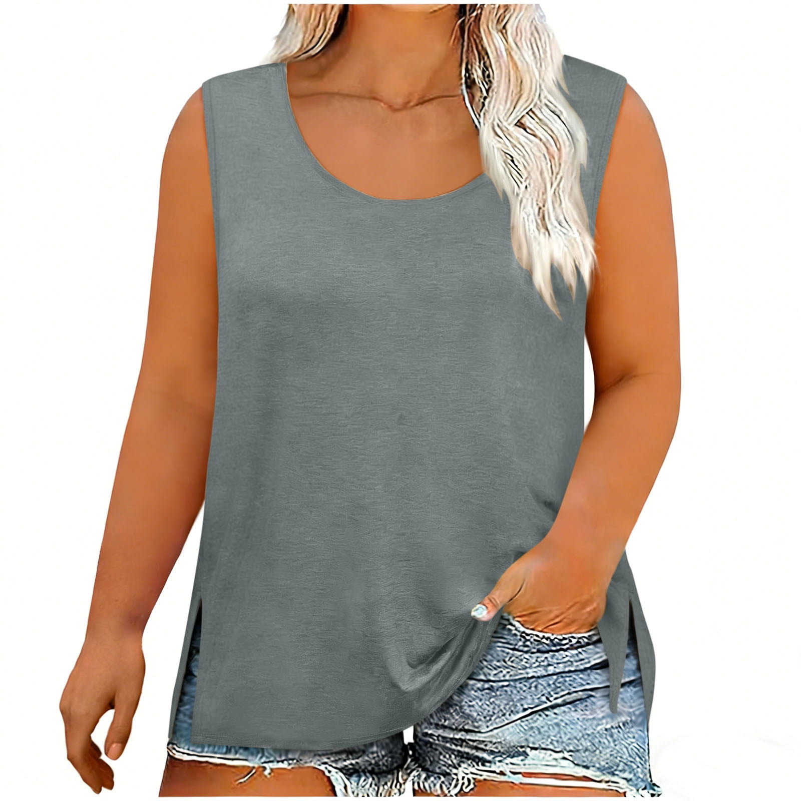 Click here for Pisexur Plus Size Tank Tops Loose Fit Summer Sleev... prices