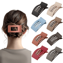 8 Pack Flat Hair Clips for Women – Matte Neutral No-Slip Flat Claw ...