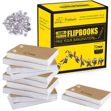 PRIMBEEKS 12 Pack Premium Blank Flip Books Paper with Holes, 720 Sheets ...
