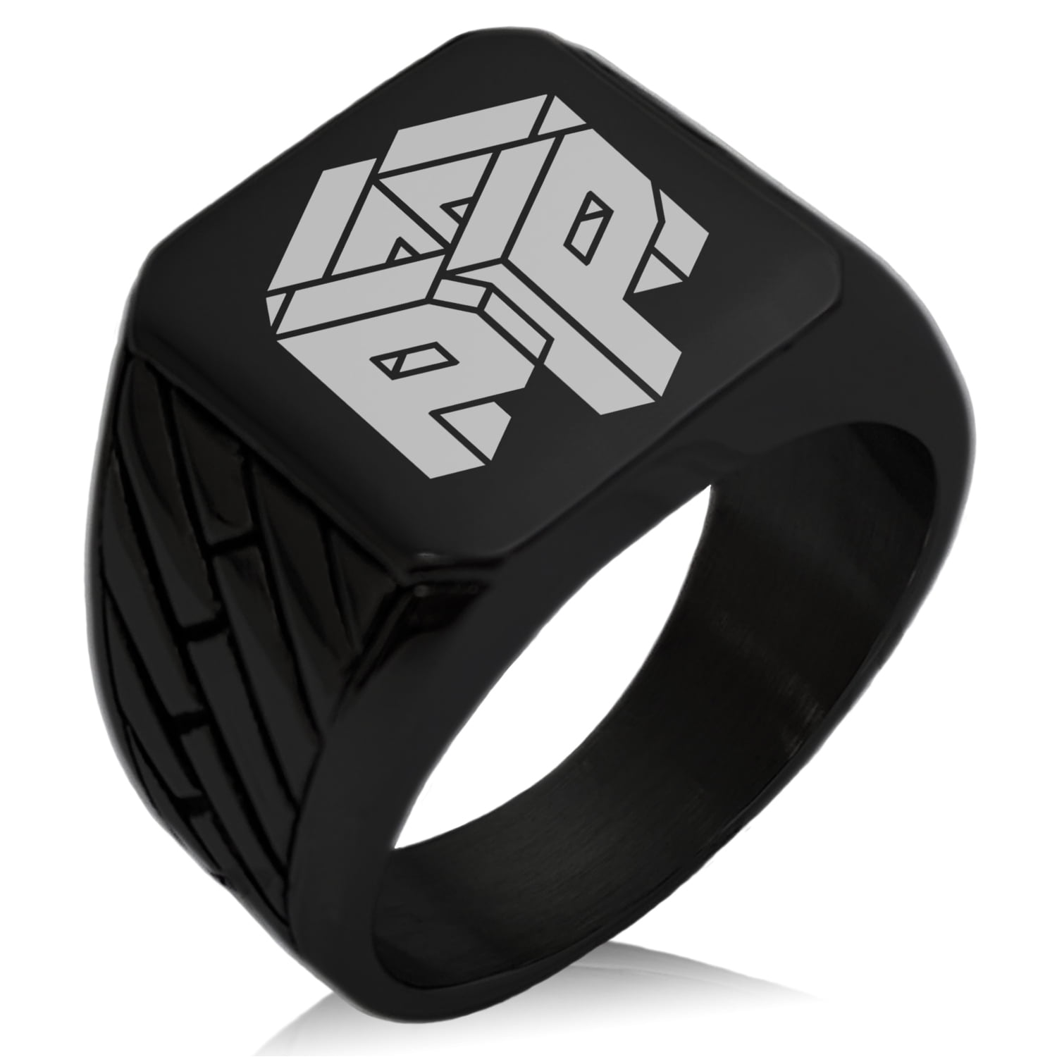 Stainless Steel Letter P Alphabet Initial 3D Cube Box Monogram ...