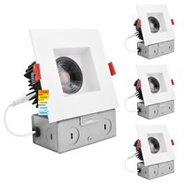 Luxrite 16-Pack 4 Inch Square Recessed LED Can Lights 5 Color ...