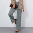 Perfectbot Women's High Waisted Work Pants, Wide Leg Back Elastic Waist ...