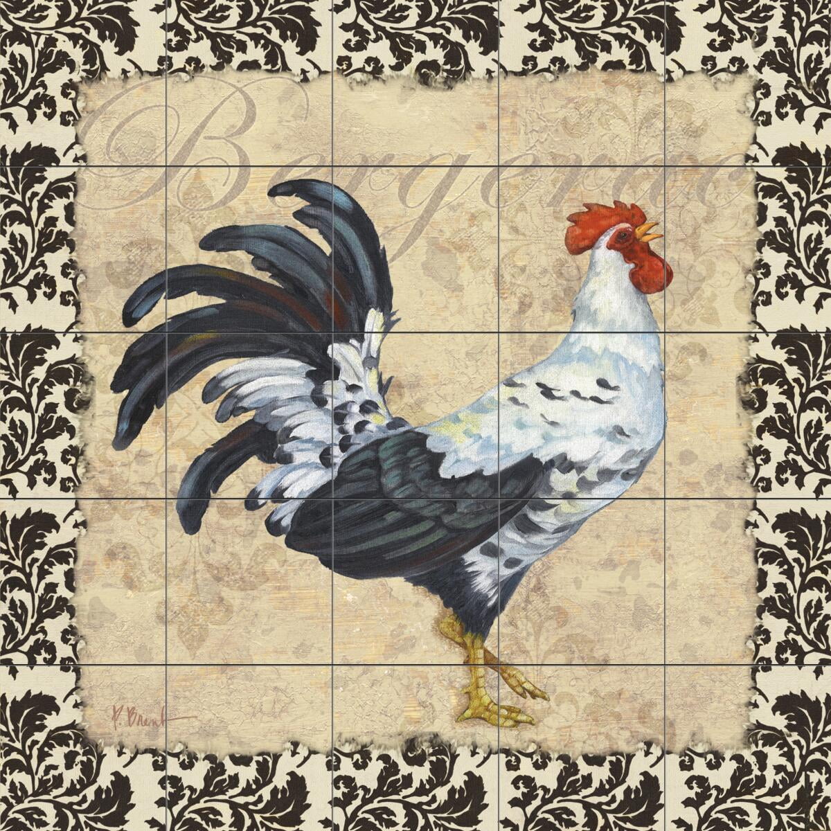 Tile Mural Kitchen Backsplash - PB-Bergerac Rooster IX - by Paul Brent ...