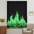 Abstract Green Flame Sheer Curtains 96 Inches Long for Living Room ...