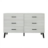 Castle Place Rustic 6 Drawer Wooden Dresser, Light Grey - Walmart.com