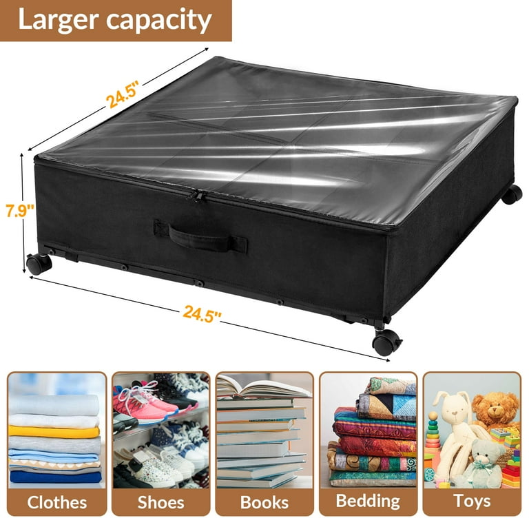 Metal Underbed Storage On Wheels Black Under Bed Steel Storage