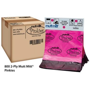 "Mutt Mitt 2-Ply Dog Waste Bags, Pack of 100, White with Black Second ...