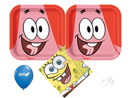 SpongeBob Birthday Party Supplies Bundle with Cake Plates and Napkins ...