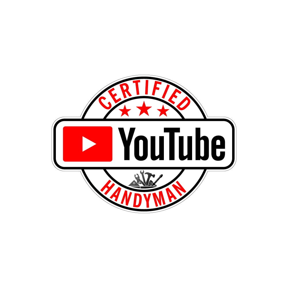 Certified Youtube Handyman Vinyl Sticker Decal (3.375" x 9") | Peel ...