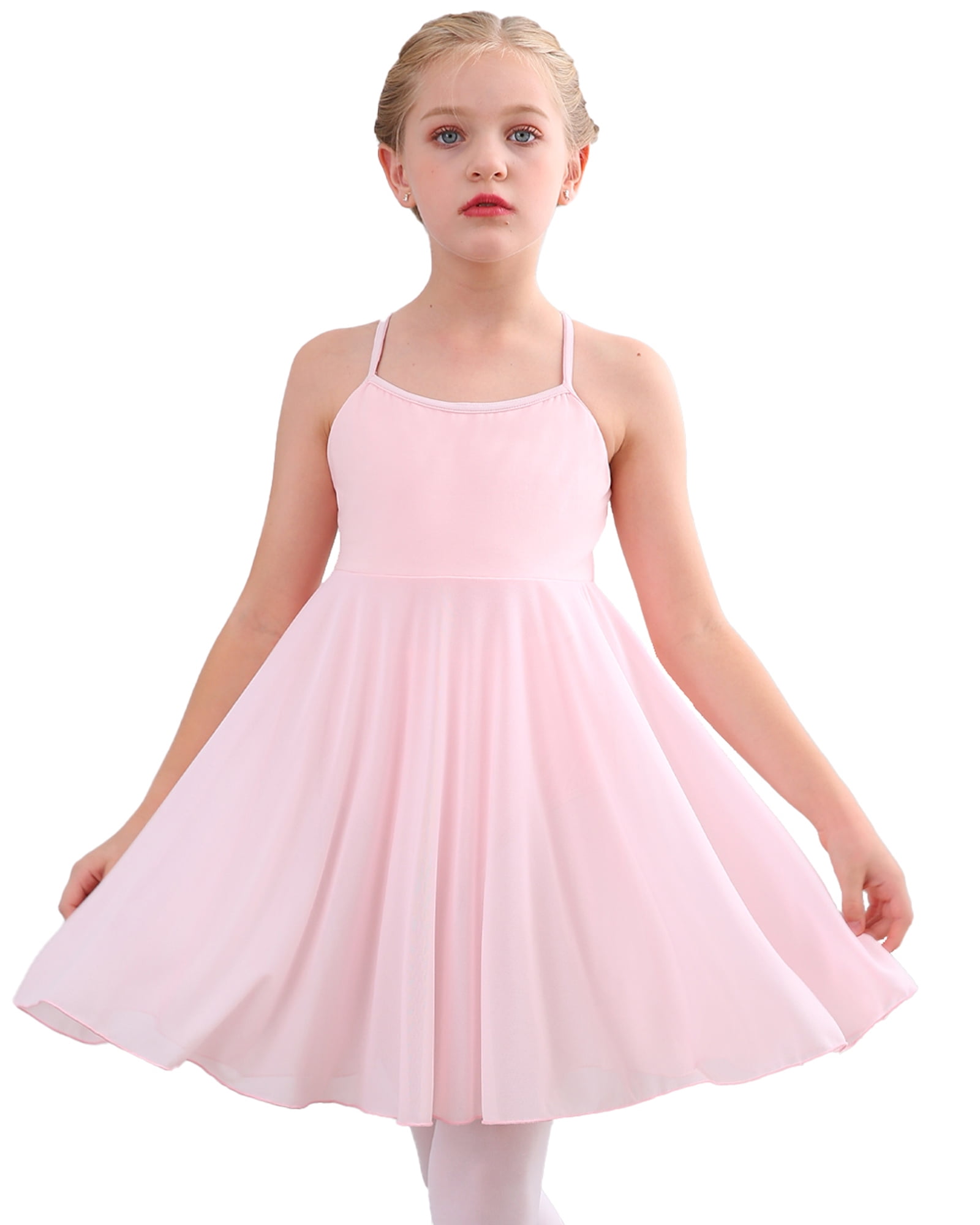 STELLE Ballet Leotard Camisole Sleeveless Dress Cross Back Longer ...