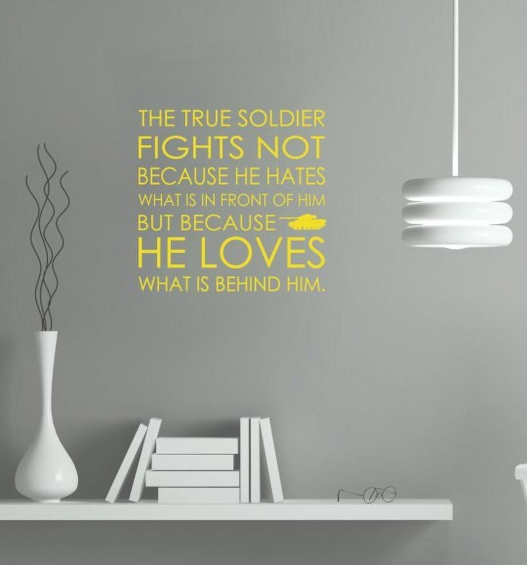 A True Soldier Wall Quote Lettering Military Decal Vinyl Wall Decal ...