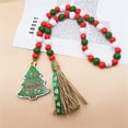 2PC Christmas Wood Bead Garland,Farmhouse Beads with Tassels Tiered ...