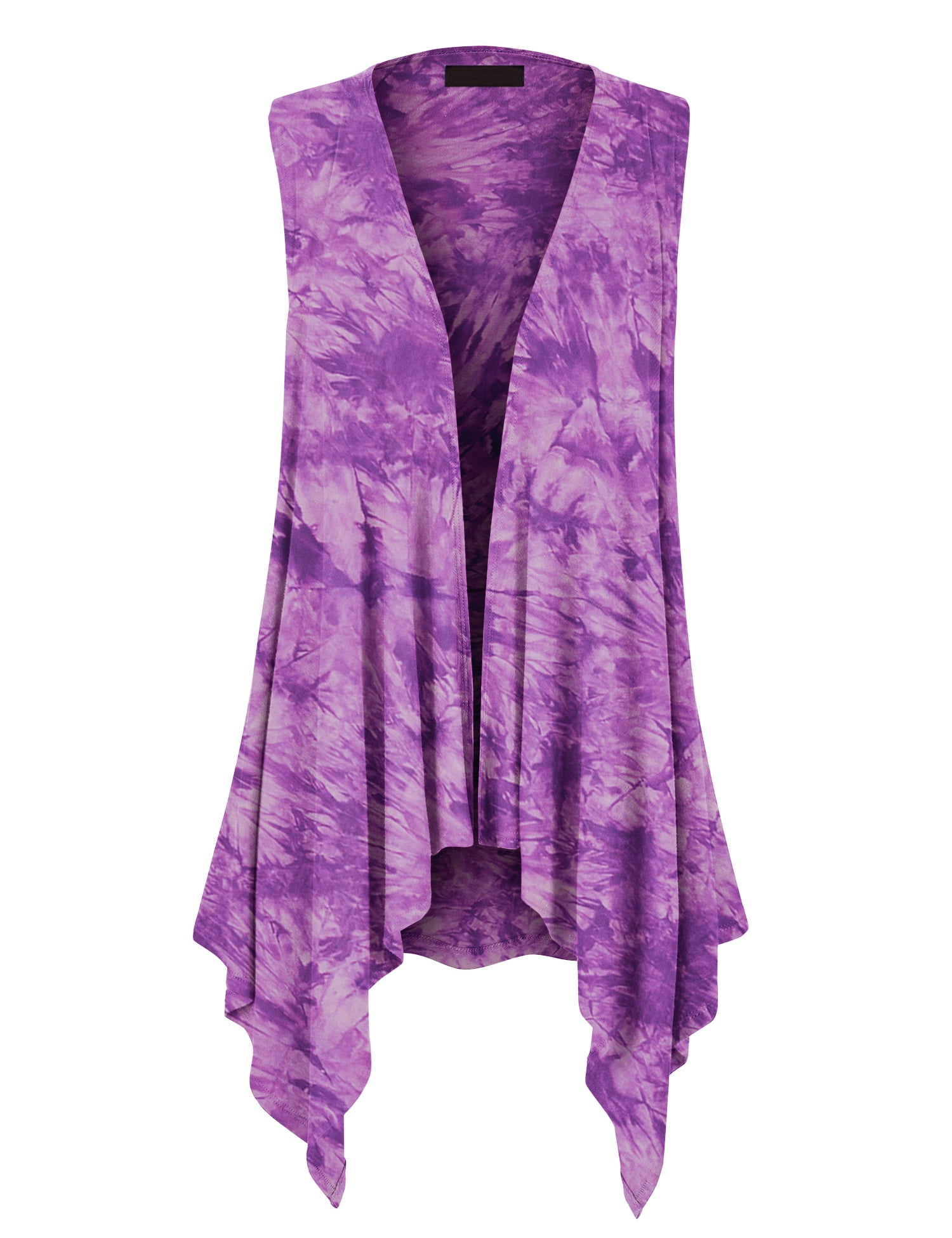 Made by Johnny Women's Lightweight Sleeveless Tie Dye Open Front Drape ...