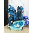 High Quality Resin Blue Dragon with Crystal Egg Nest, Medieval Fantasy ...