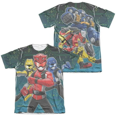 Power Rangers & Battle Stance Front & Back Print Adult Regular Fit Poly ...