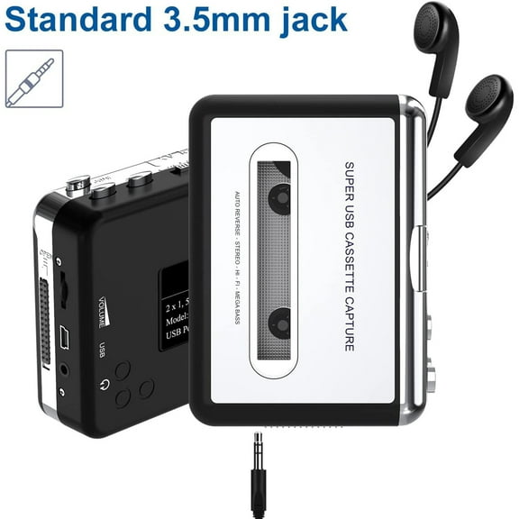 Jazmm Mini Cassette Recorder Player, Portable, Retro Design, AM/FM ...