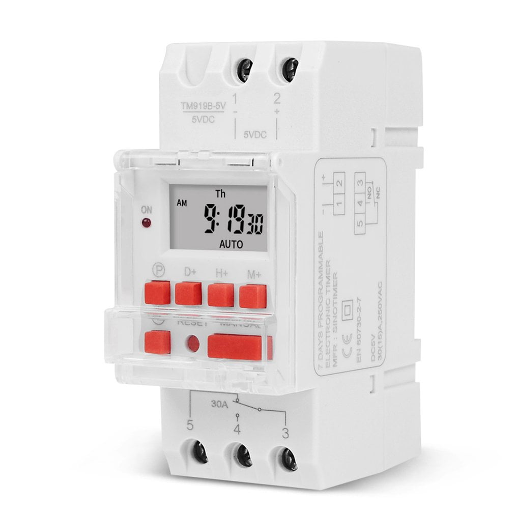 Heavy Load 5000W 30A Digital Timer Switch Programmable 24hrs Automatic ...
