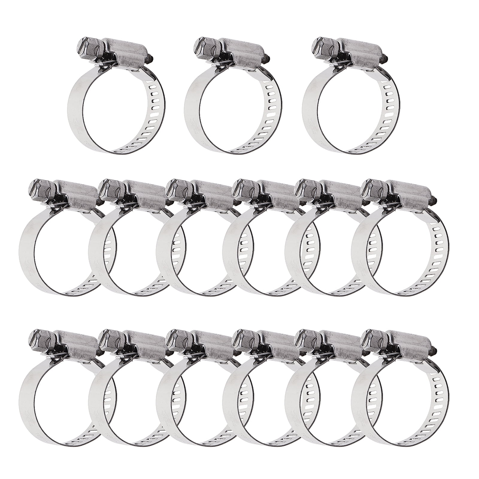 Penck 15 Pack Adjustable Worm Drive Gear Clips 18-32mm Stainless Steel ...