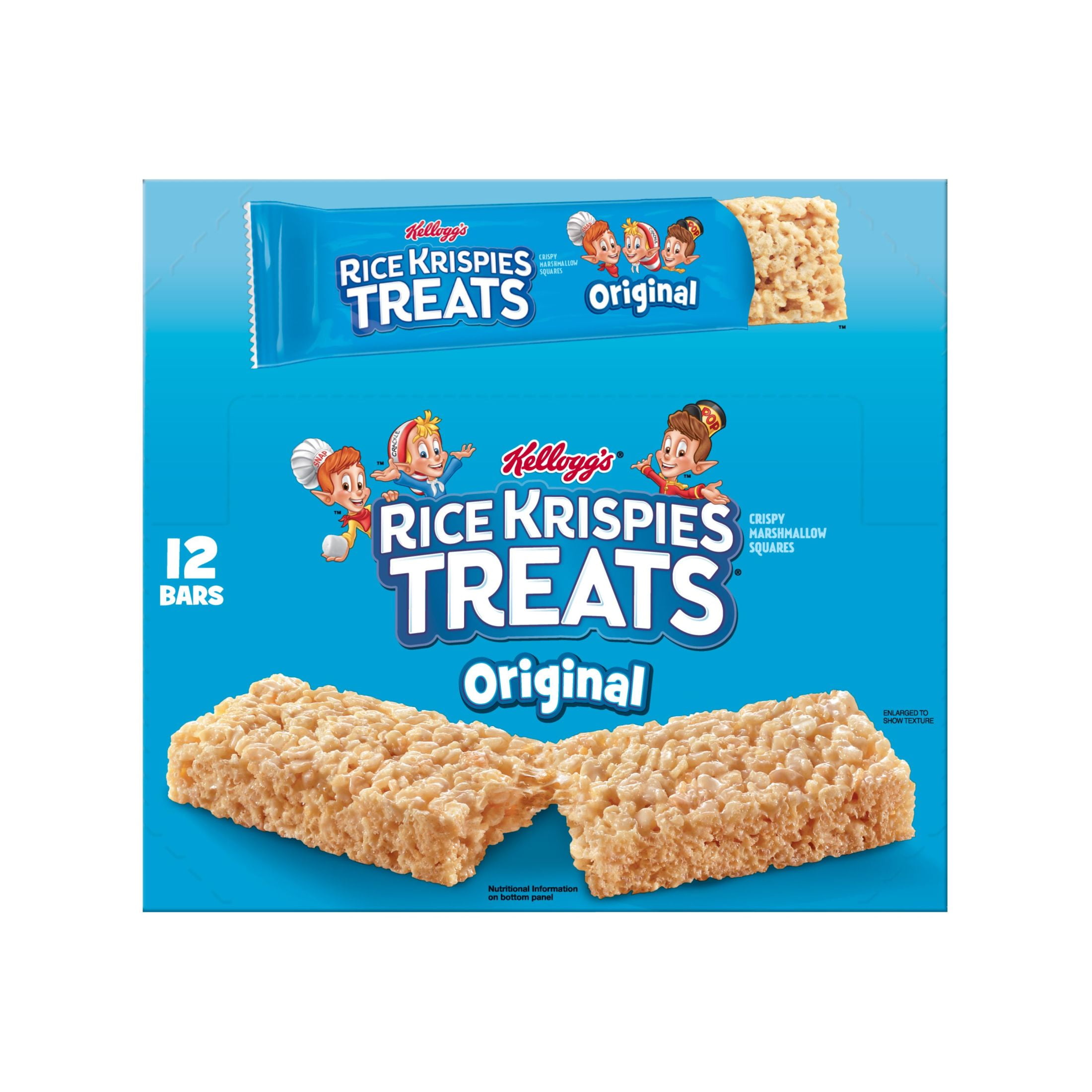Rice Krispies Treats Original Chewy Marshmallow Snack Bars, 26.4 oz, 12 ...