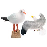 Seagull Statue Decor Nautical Theme Sea Bird Sitting on a Pillar Hand ...