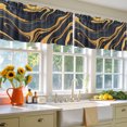 Black Gold 2 Panels Kitchen Valance, Marble Textures Abstract Art ...