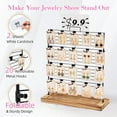 Sfugno Wooden Earring Display Stand with Metal Hooks, Portable Jewelry ...