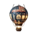 7.87In 2D Flat Patriotic Hanging Ornament Hot Air Balloon Pendant For ...