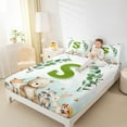 Feelyou Green Initial S Letter Full Size Sheets, Kawaii Bear Fox Animal ...