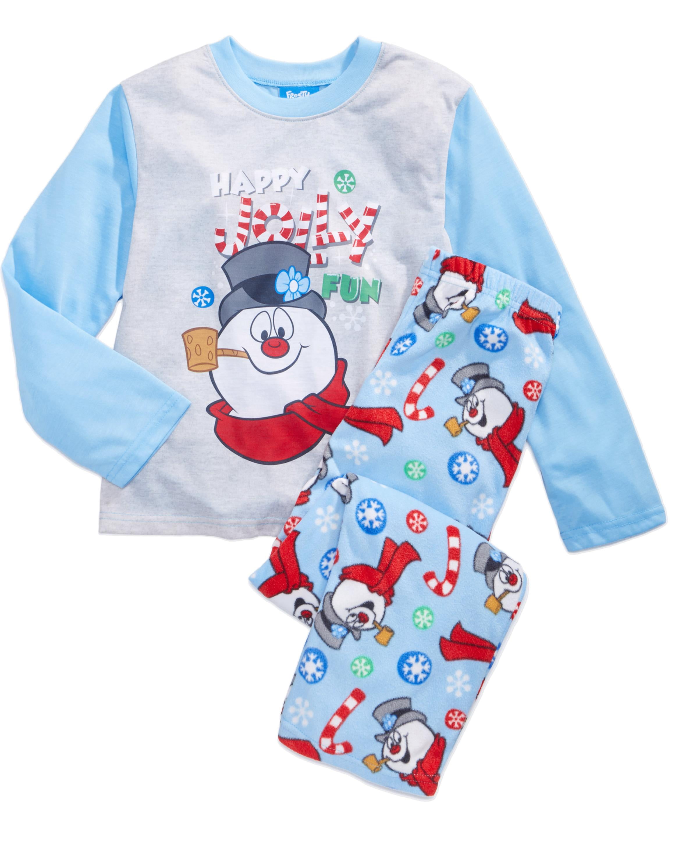 Frosty the Snowman Happy Jolly Fun Pajama For Little Boys, Blue, Size: 6