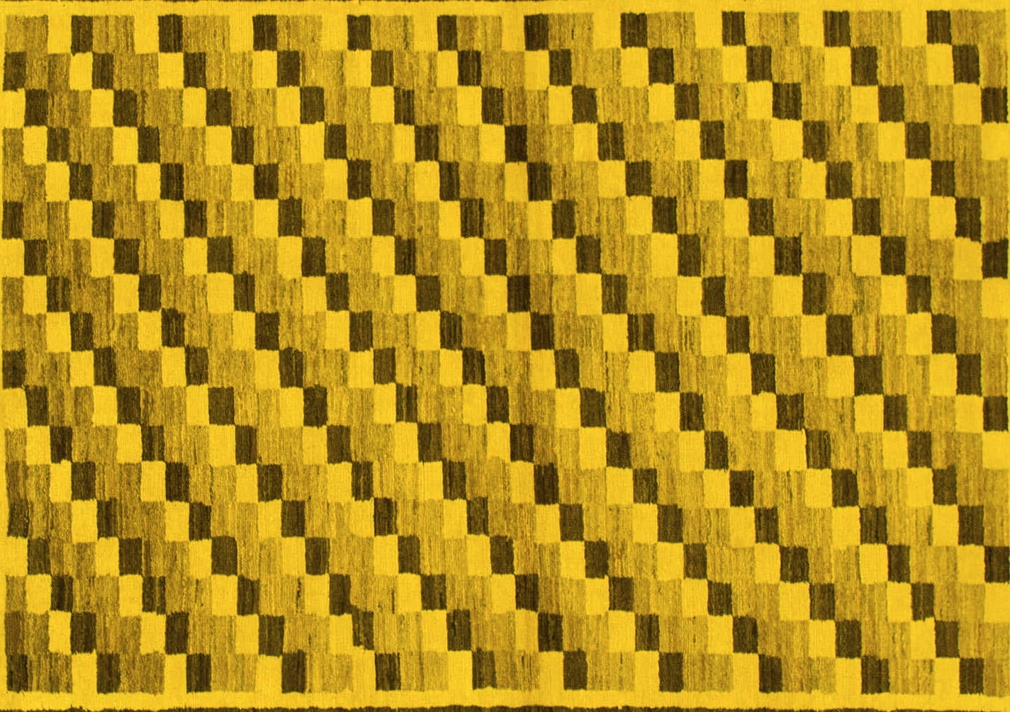 Ahgly Company Indoor Rectangle Checkered Yellow Modern Area Rugs, 2' x ...