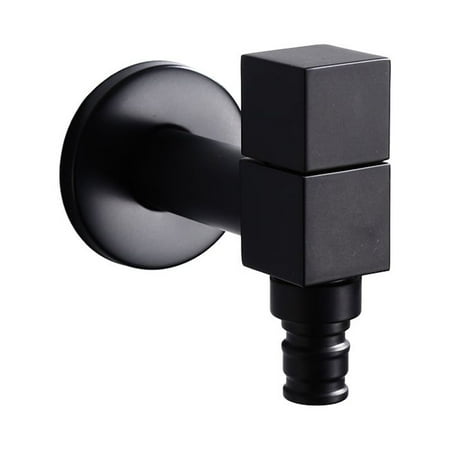Black Brass Square Washing Machine Cold Water Tap (G1/2 Thread ...