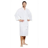 Turquaz Linen Lightweight Long Waffle Kimono Unisex Spa Robe (Small ...