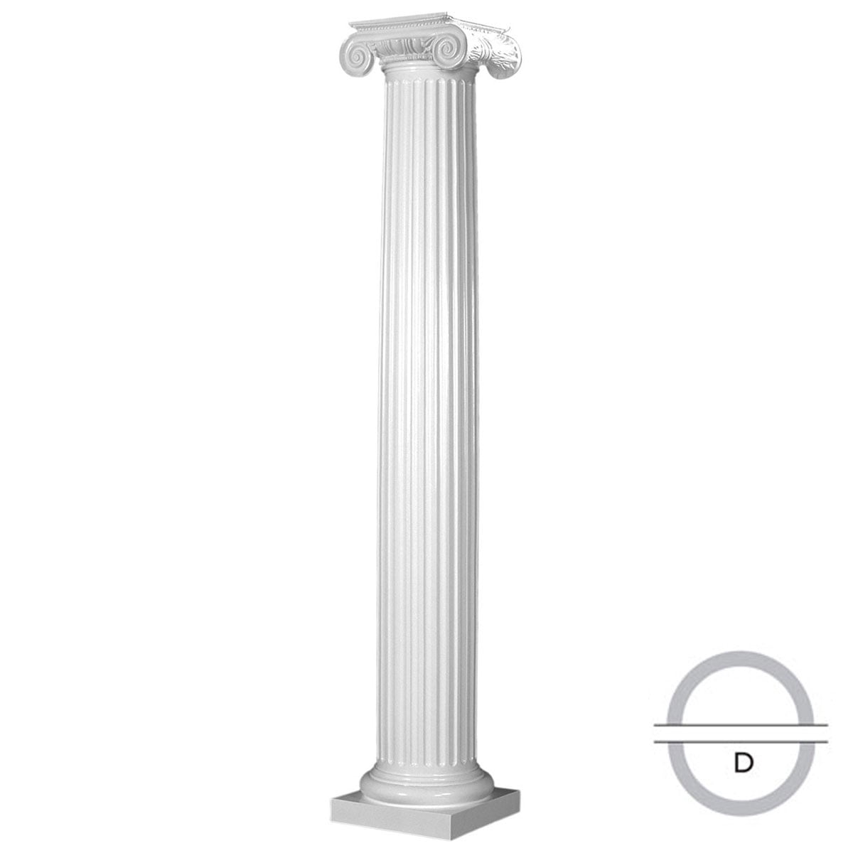 Endura-Stone Round Fluted Tapered Column (FRP), Smooth Paint-Grade ...