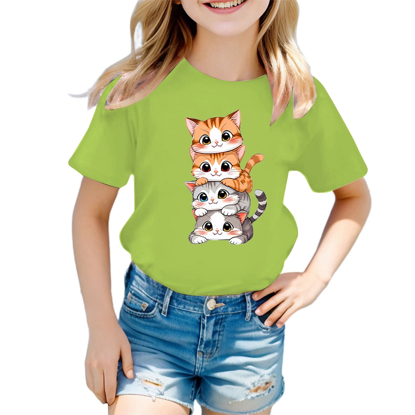Click here for Fhsagq The 7th Of July Kid Girls Cute Graphic Roun... prices