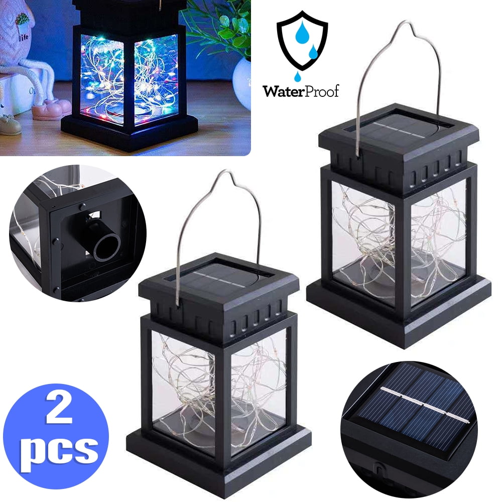 SNNROO 2Pcs Solar Small Solar Outdoor Yard Lamp Portable Small Pendant ...