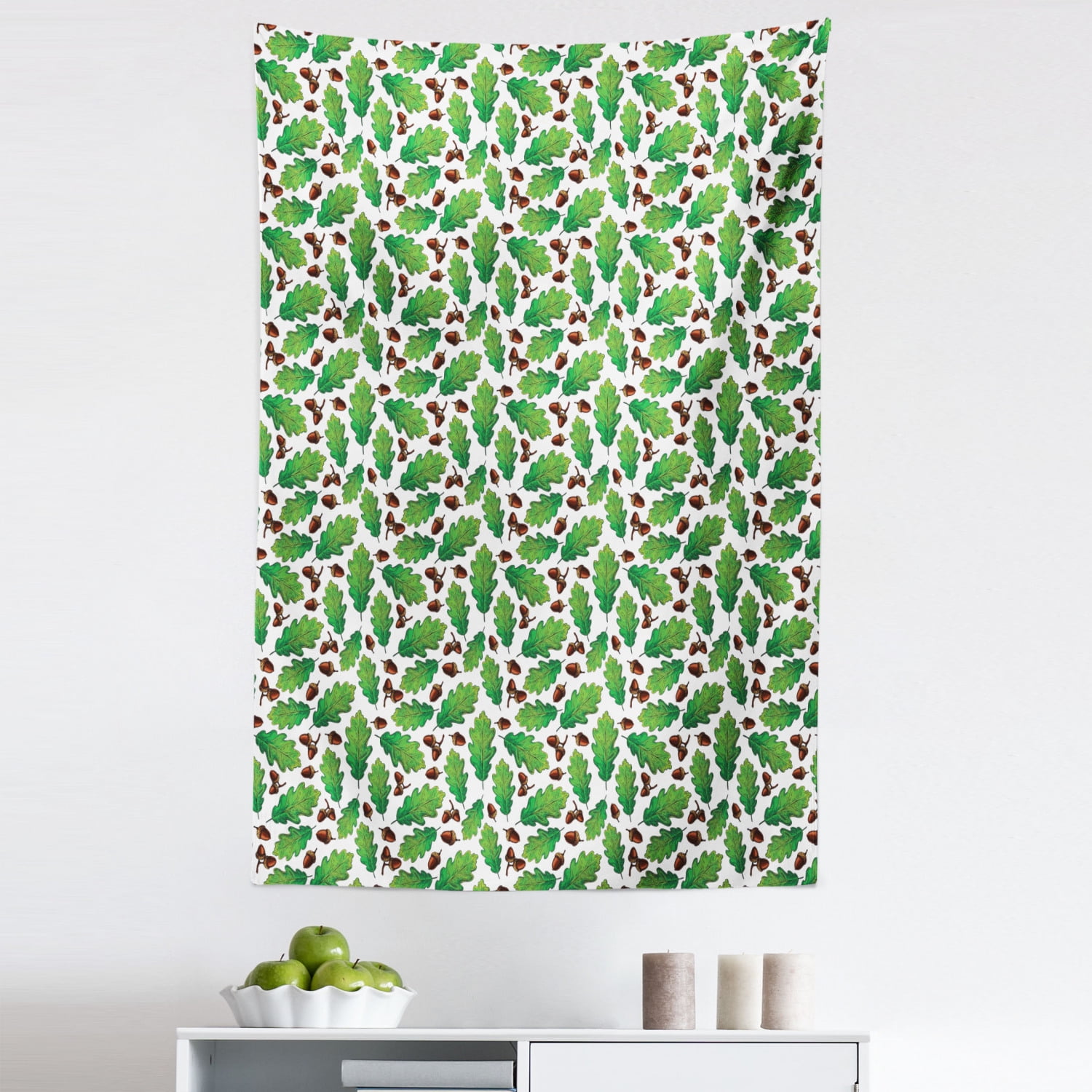 Oak Tree Tapestry, Leaf Timber Wood Forest Orderly Repeated Pattern of ...