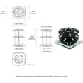 Square Metal Double Star Caster Insert | 5/16-18 Threaded Stem | 2 ...
