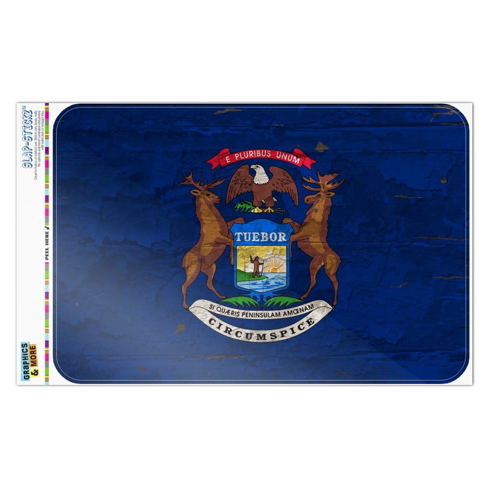 Rustic Michigan State Flag Distressed USA Home Business Office Sign ...