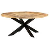 "vidaXL Round Dining Table, 68.9""x29.5"", Durable Rough Mango Wood ...