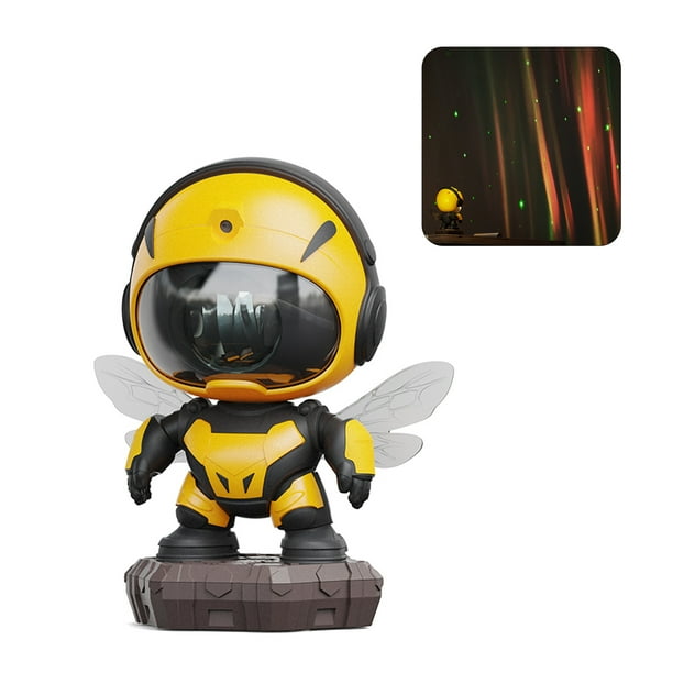 Night Lights Star Projector Bee Mecha Shape Projector Atmosphere Lamp ...