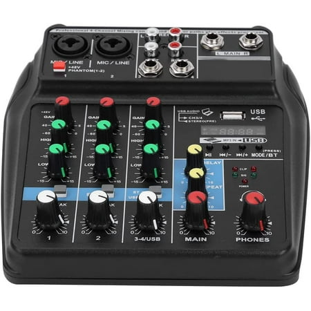 Professional 4-Channel Audio Mixer Stereo Sound Board Console System ...
