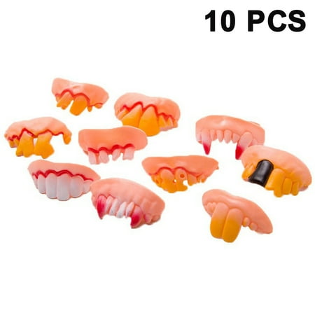 10/12 Pieces Gnarly Teeth Gag Teeth Ugly Fake Teeth Bob Teeth Vampire ...