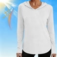 BiZtdJrK Hooded Sun Protection Shirts for Women Side Split Long Sleeve ...