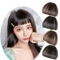 QHUDLV Brown Black Eyebrow Bangs Wig Female Natural Real Hair Fake ...
