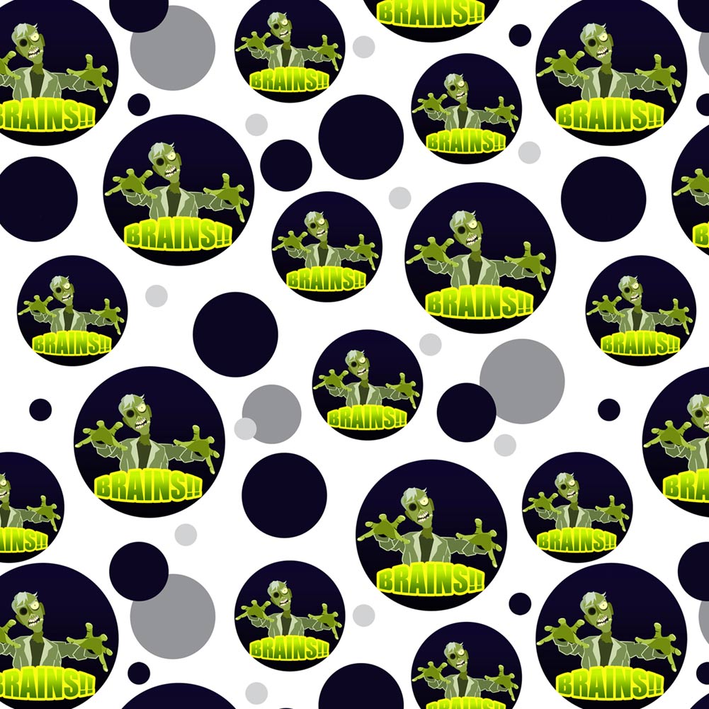 Cartoon Zombie Reach Undead Brains Premium Gift Wrap Wrapping Paper ...