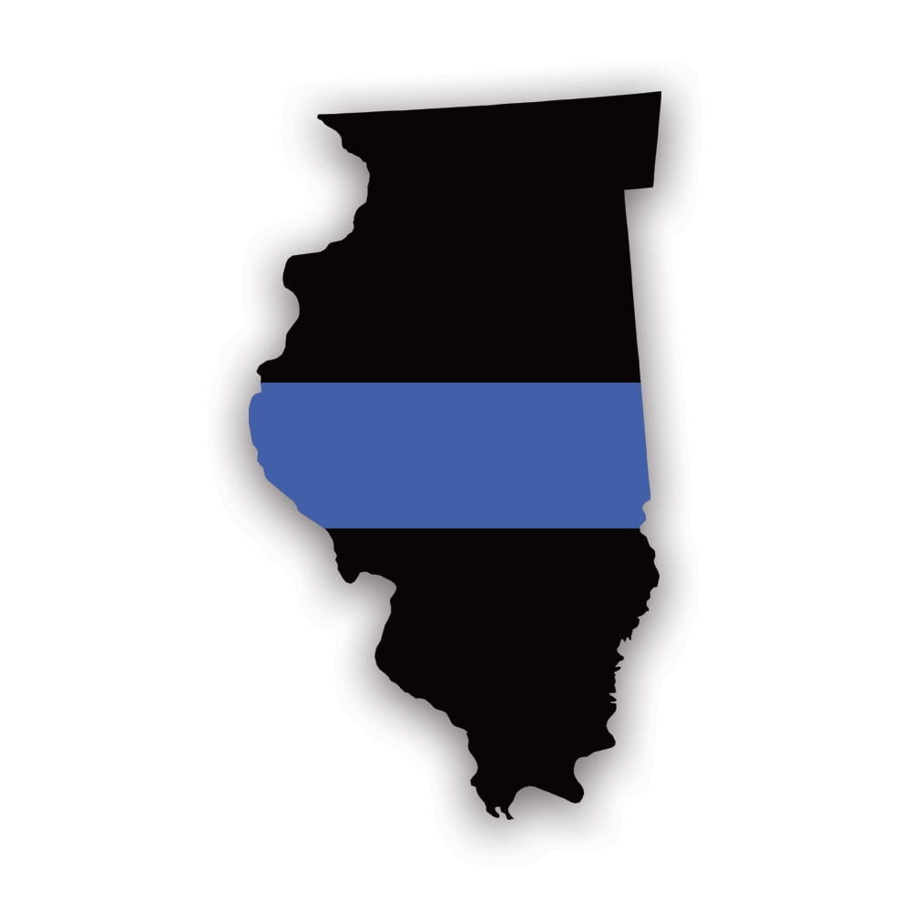Illinois State Shaped The Thin Blue Line Sticker Decal - Self Adhesive ...
