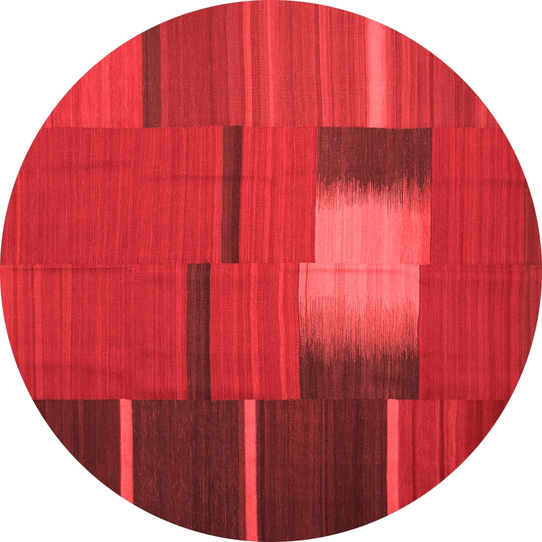 Ahgly Company Indoor Round Abstract Red Contemporary Area Rugs, 5 ...
