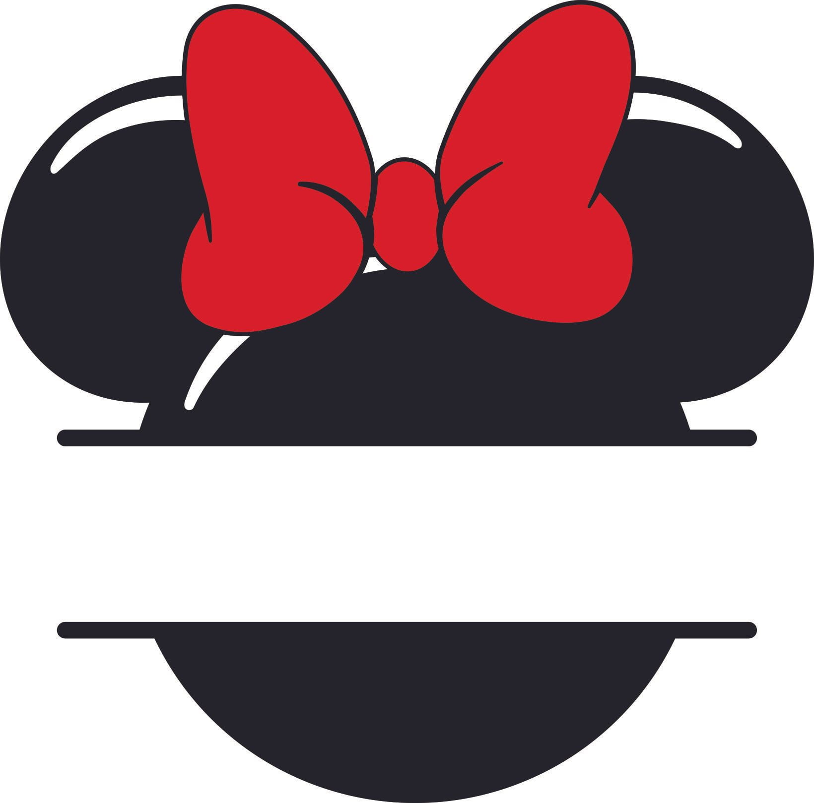 Minnie Mouse Head Black Silhouette