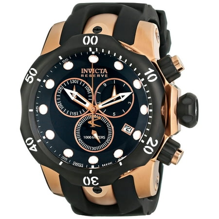 Invicta - Men's 5728 Reserve Collection Black Ion-Plated and Rose Gold ...